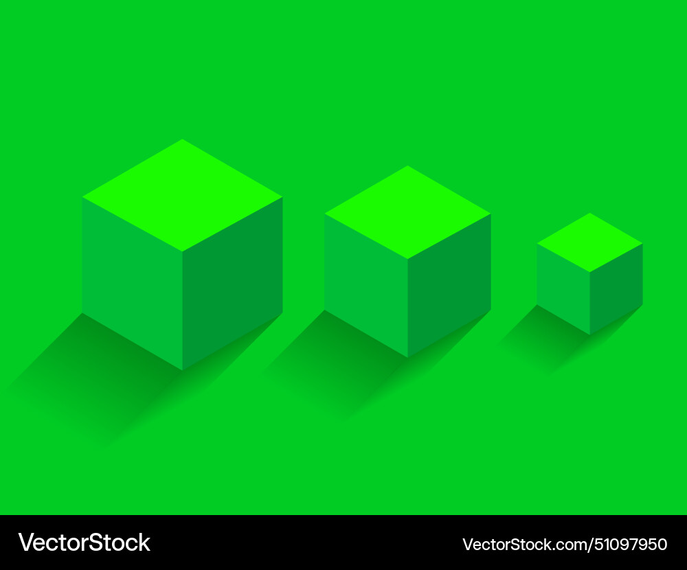 Abstract 3d cube geometric figure in green color Vector Image Abstract 3d cube geometric figure in green color Vector Image