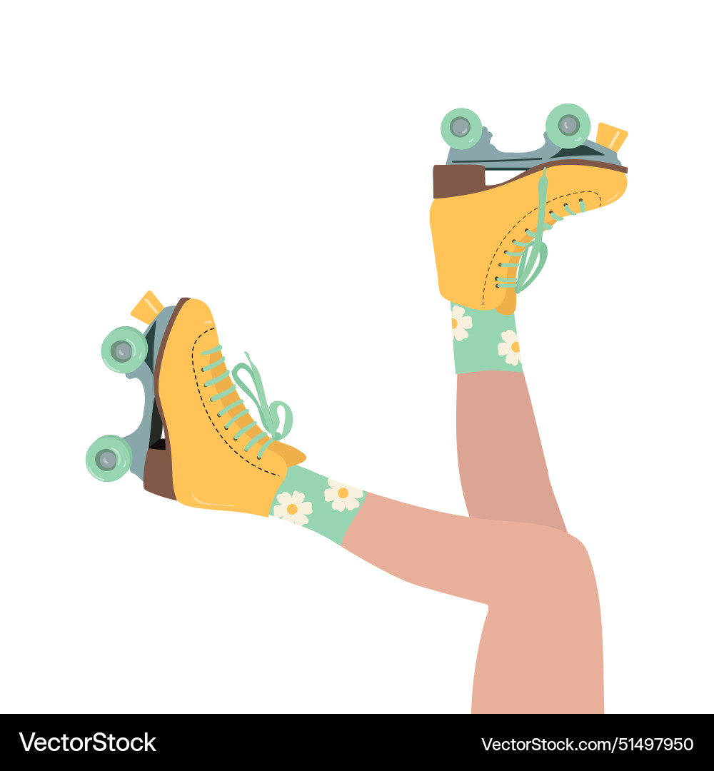 Cool cartoon with roller skates – Free Vector | VectorStock