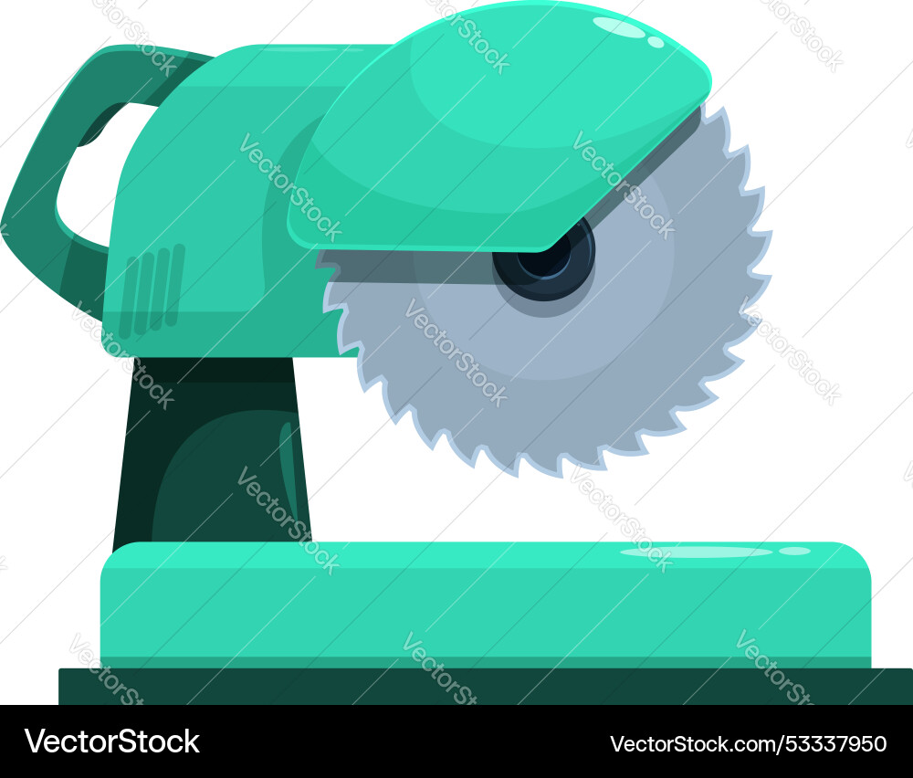 Electric chop saw cutting woodworking tool Vector Image