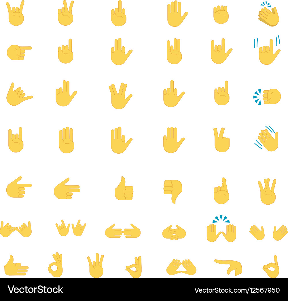 Gestures emoji Royalty Free Vector Image - VectorStock