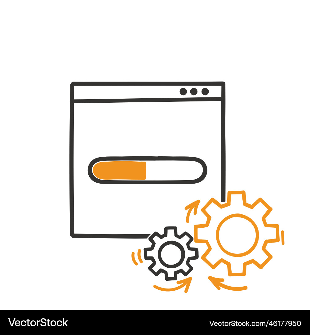 Hand drawn doodle software configure system icon Vector Image