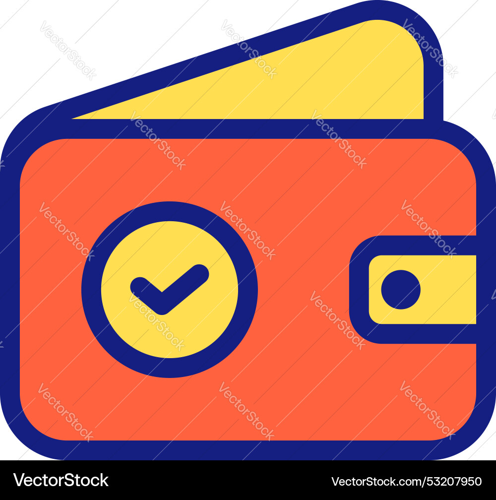 Icon wallet with check mark symbols payment Vector Image