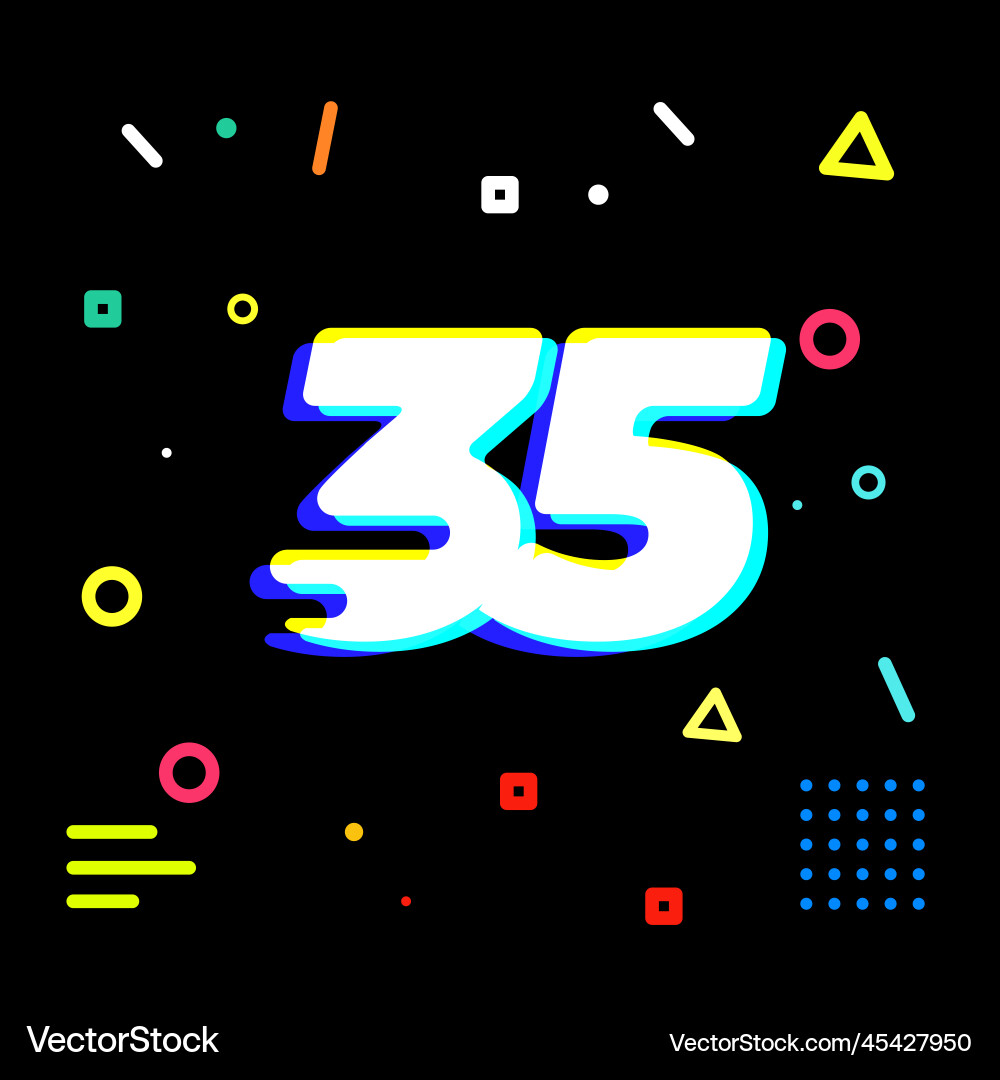Number 35 abstract speed icon Royalty Free Vector Image