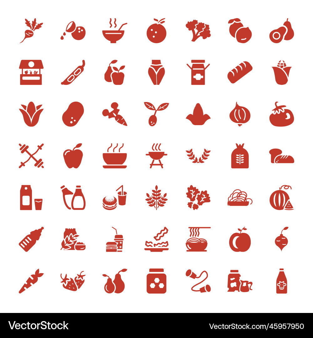 Nutrition icons Royalty Free Vector Image - VectorStock