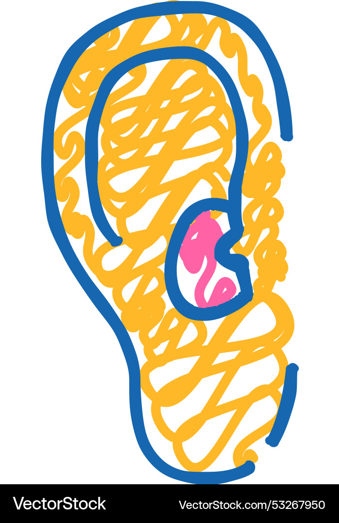 Otitis disease sign icon doodle Royalty Free Vector Image