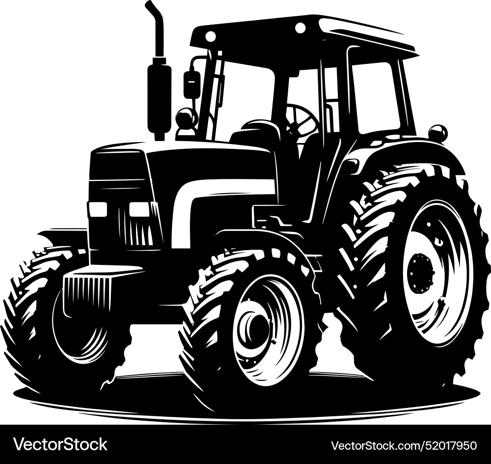 Tractor silhouette isolated on a white background Vector Image