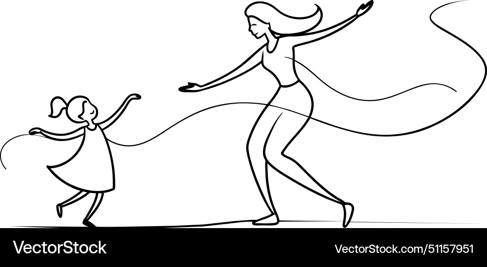 A mother and child dancing joyfully captured Vector Image