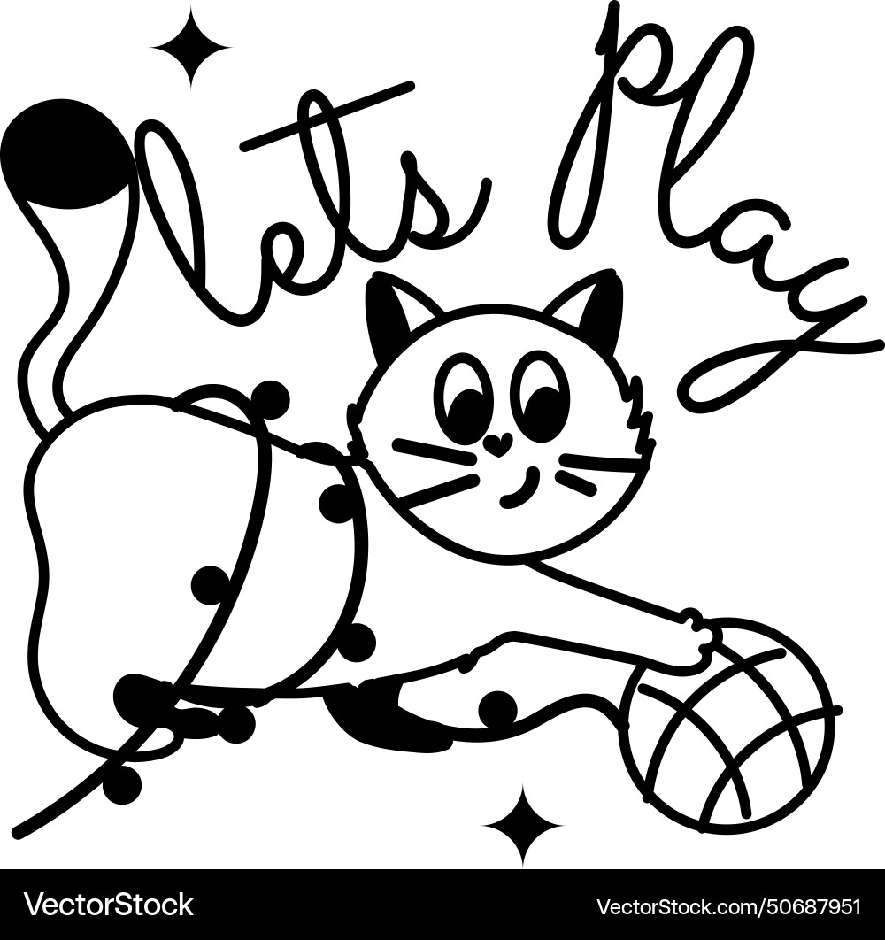 Cat playing Royalty Free Vector Image - VectorStock
