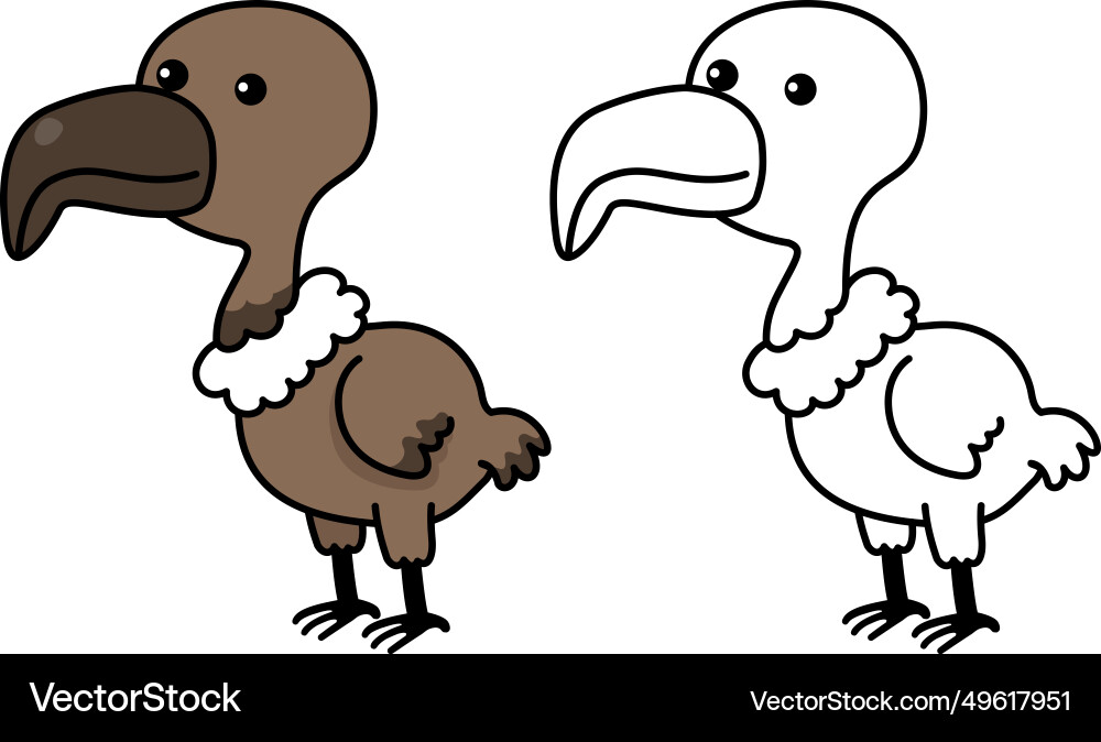 Colorful cartoon character vulture Royalty Free Vector Image