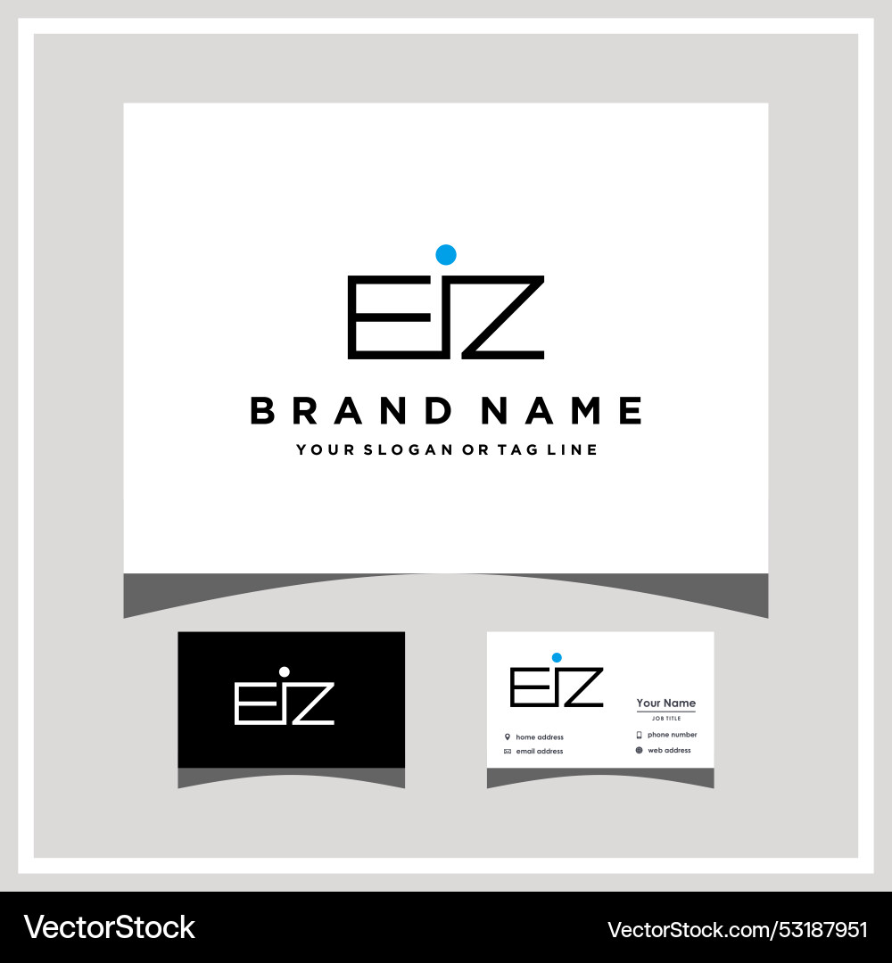 Creative letter eiz logo design Royalty Free Vector Image