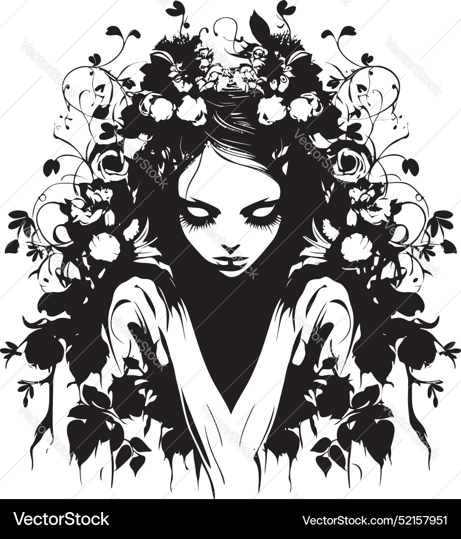 Enchanted ivy beautiful witch design witchy Vector Image
