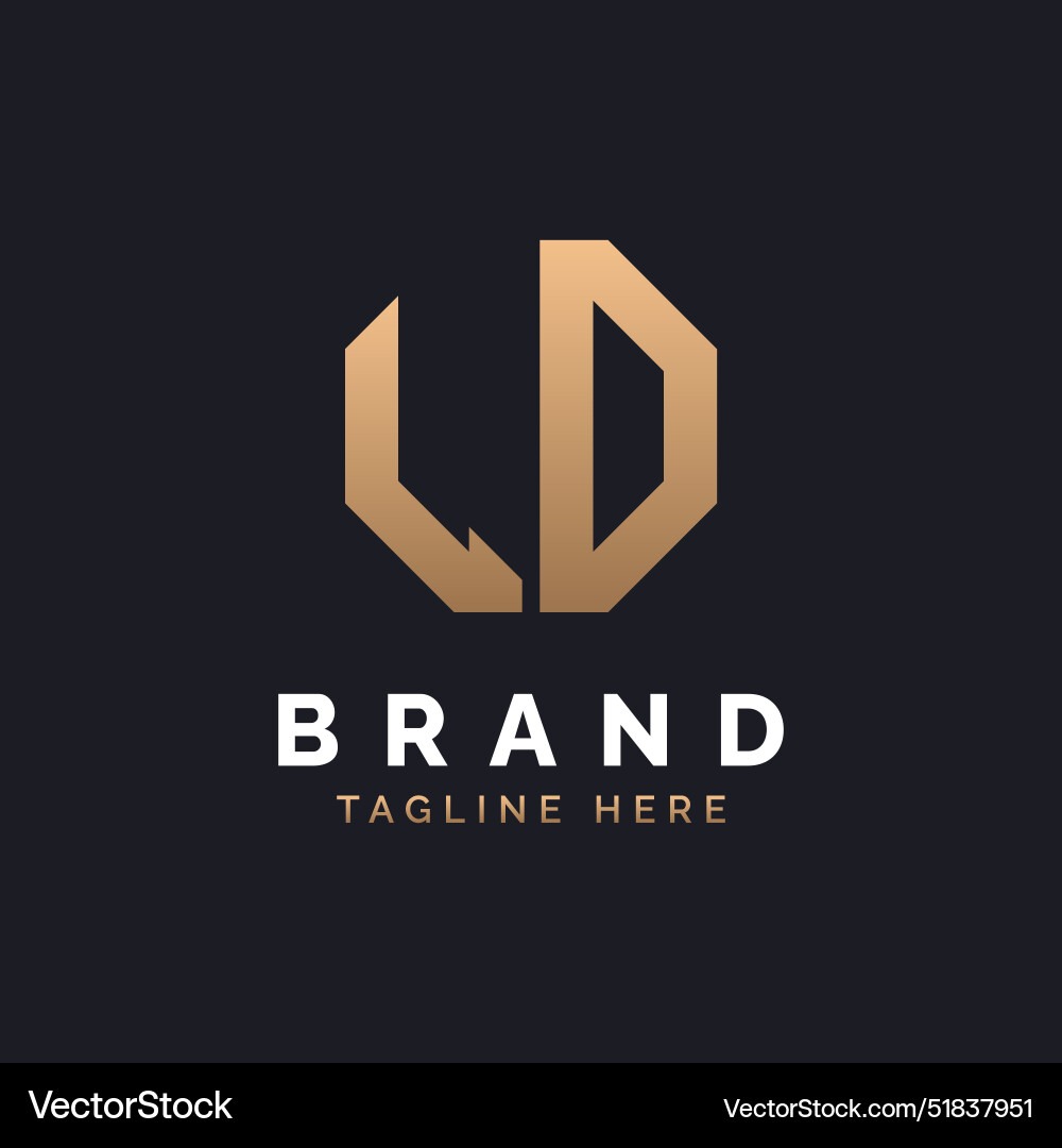 Ld logo design modern minimal elegant and luxury Vector Image