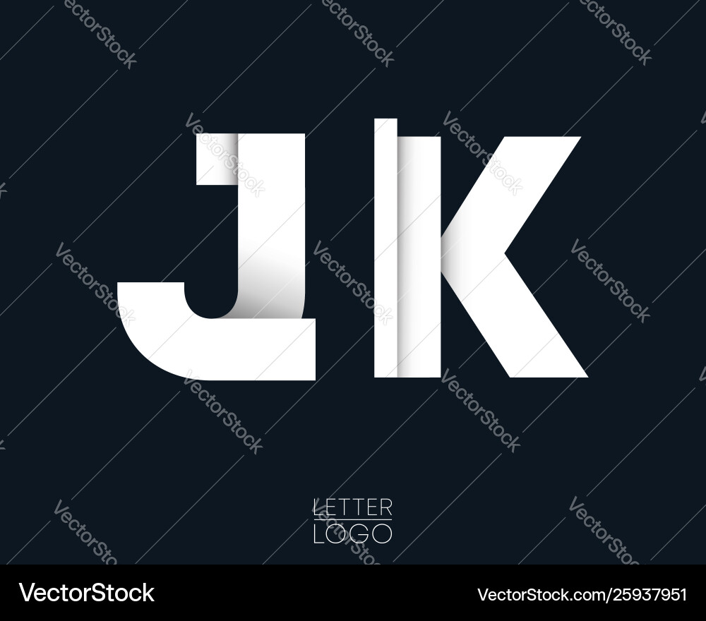 Letter j and k template logo design Royalty Free Vector