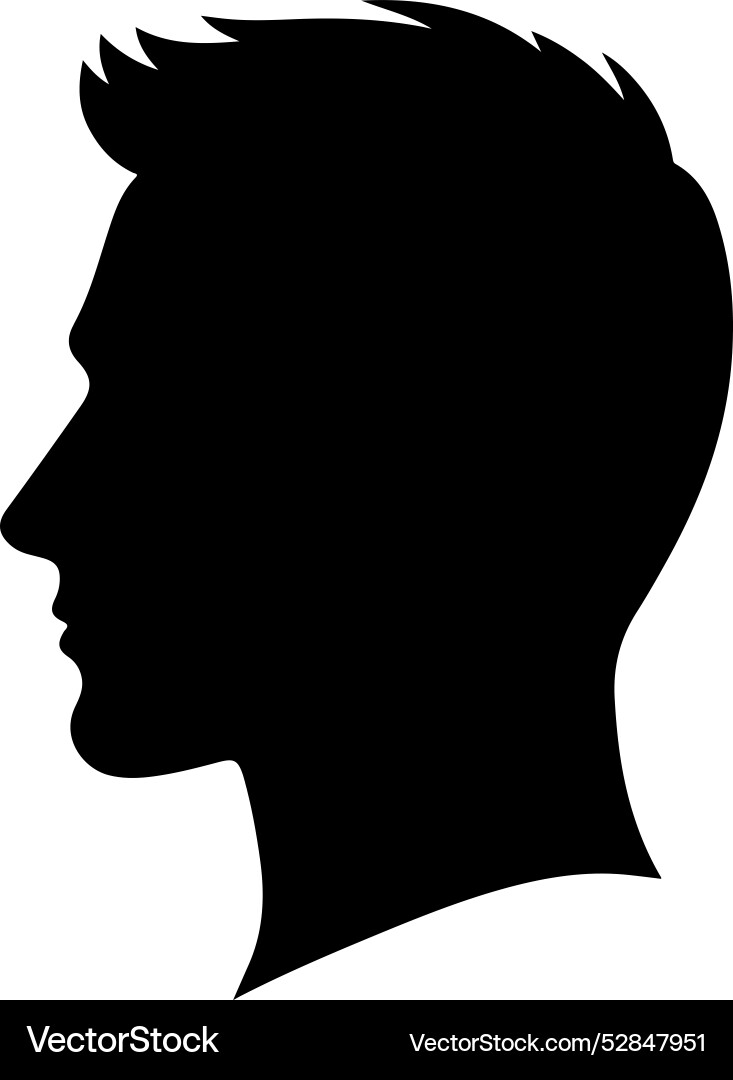 Male face outline image Royalty Free Vector Image