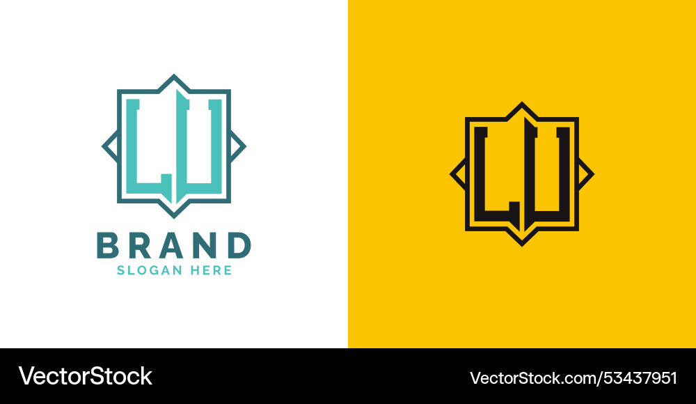 Modern lu monogram logo design initial letter Vector Image