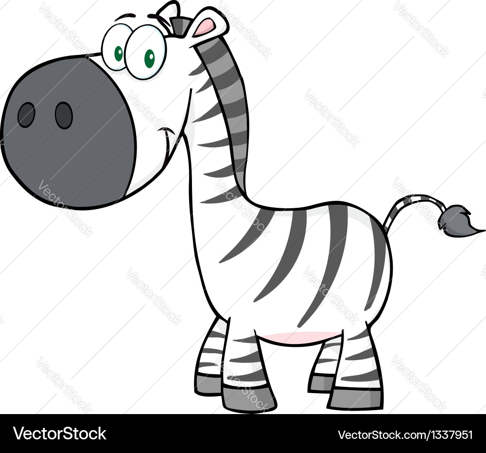Smiling zebra cartoon mascot character Royalty Free Vector