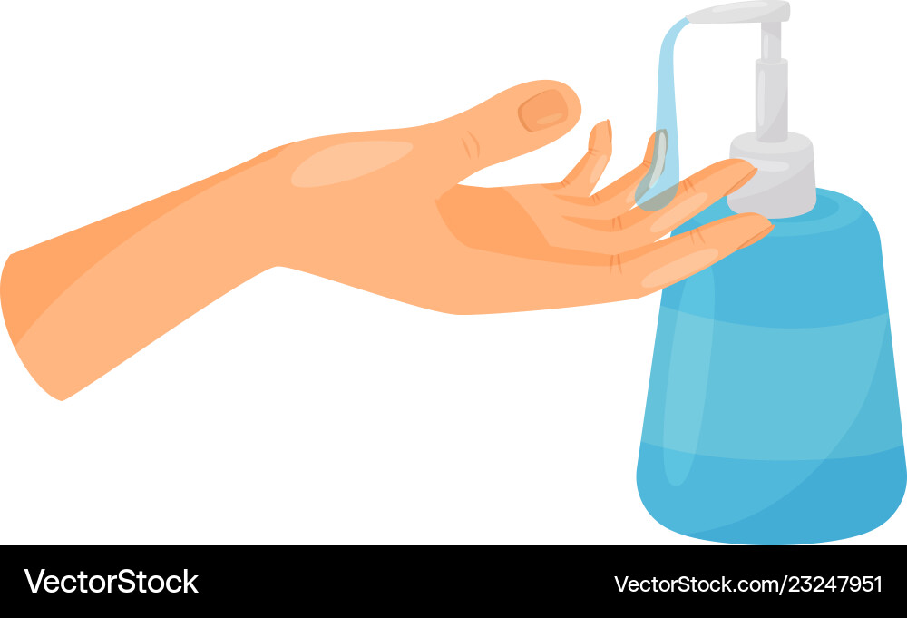 Washing hands with liquid soap prevention Vector Image
