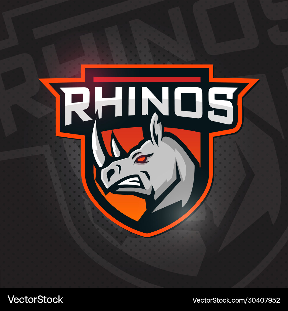 Angry Rhino Mascot Logo Royalty Free Vector Image