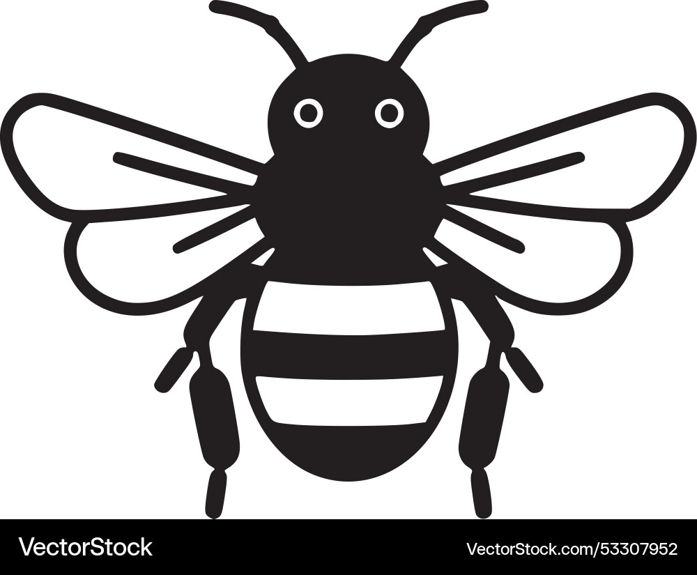 Bee - minimalist and flat logo Royalty Free Vector Image