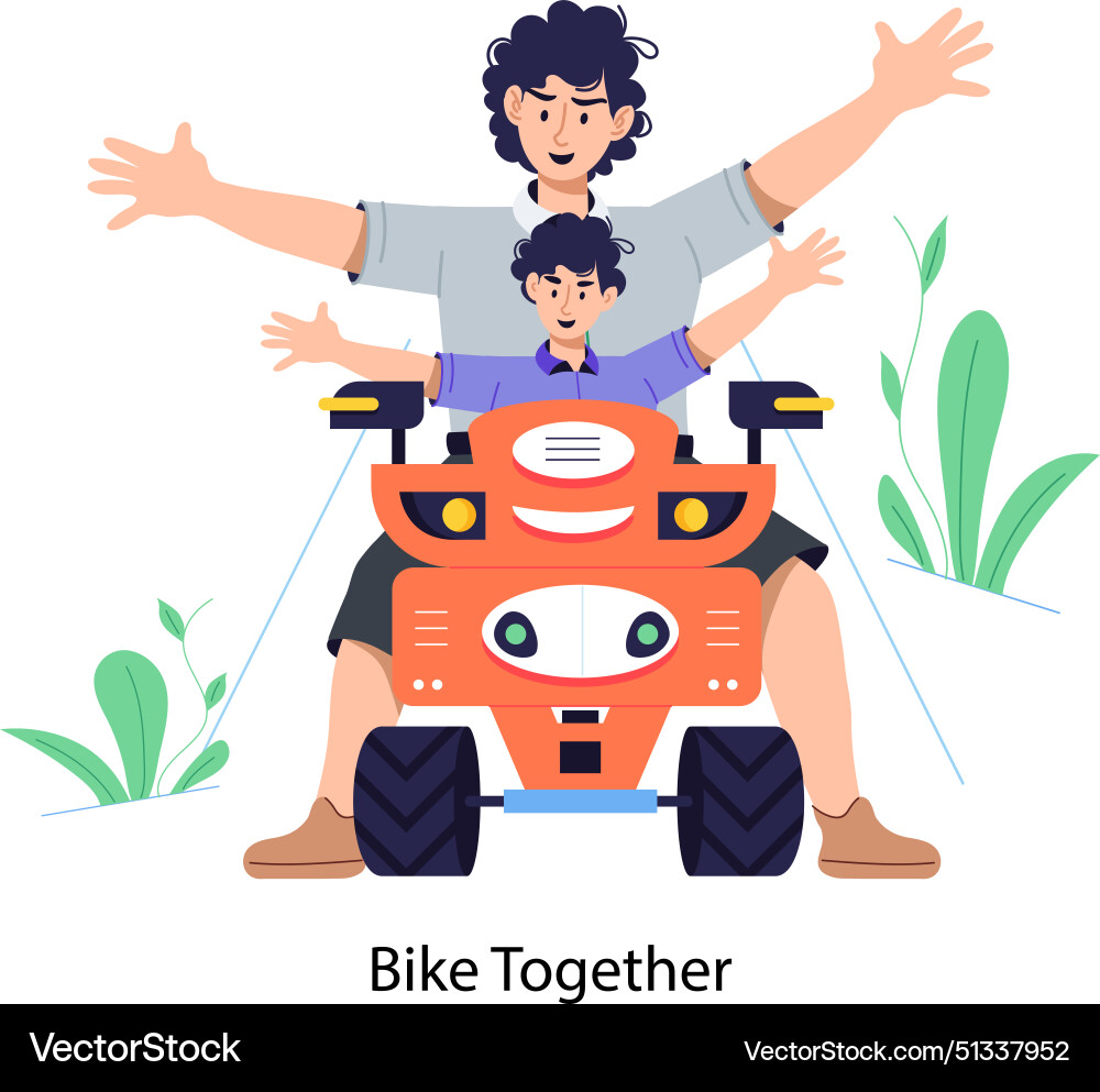 Bike together Royalty Free Vector Image - VectorStock