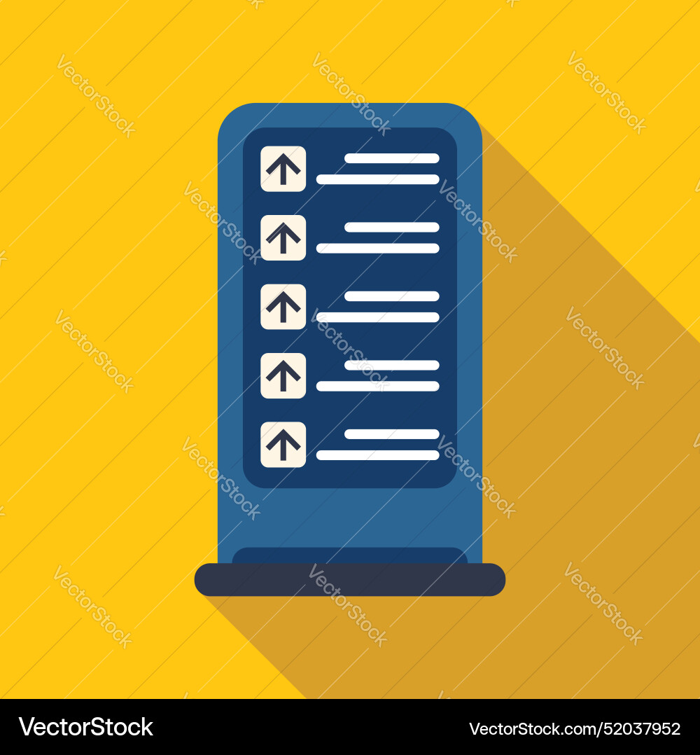 Blank blue information display showing up arrows Vector Image