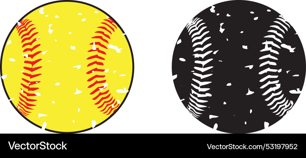 Distressed baseball cut file softball Royalty Free Vector