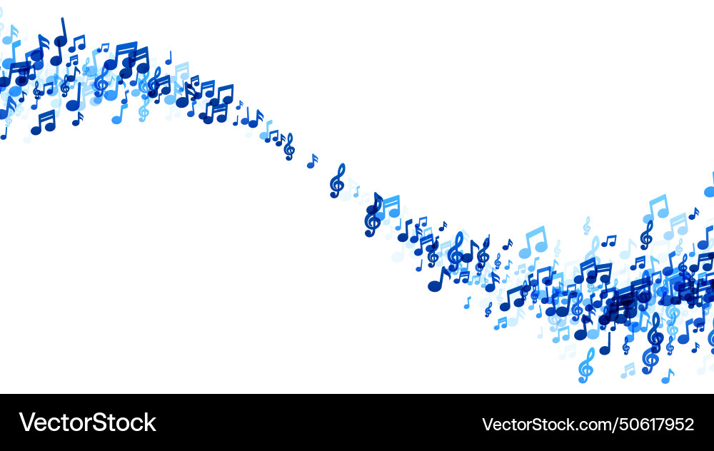 Dynamic blue music note wave Royalty Free Vector Image