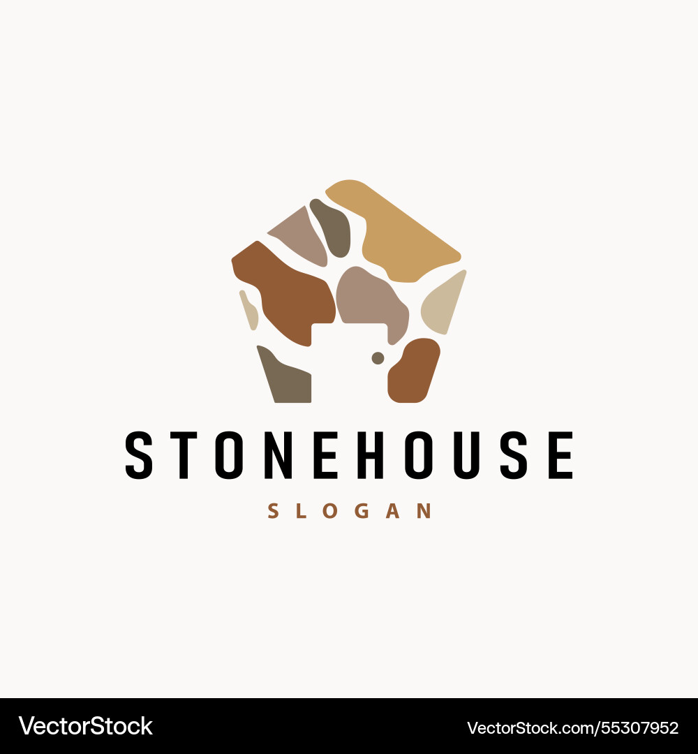 House stone logo design rock geometric Royalty Free Vector