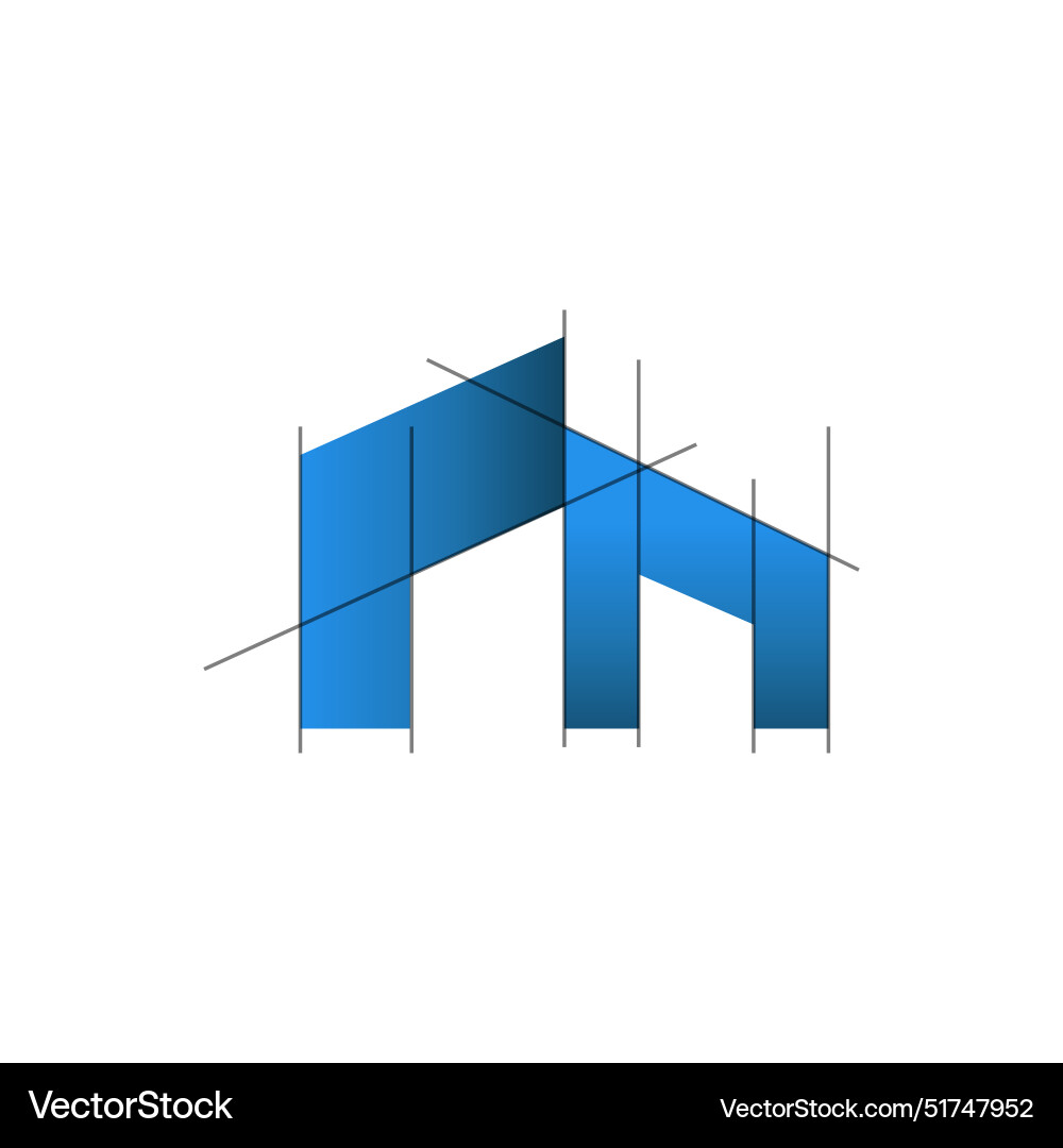 Letter m real estate abstract logo Royalty Free Vector Image