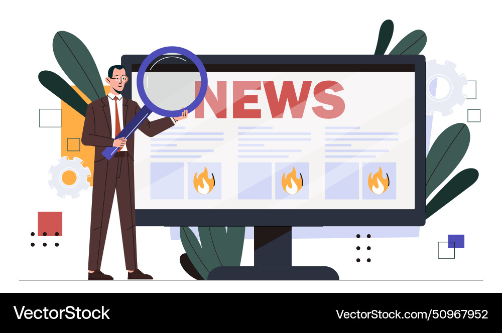Man with daily news Royalty Free Vector Image - VectorStock