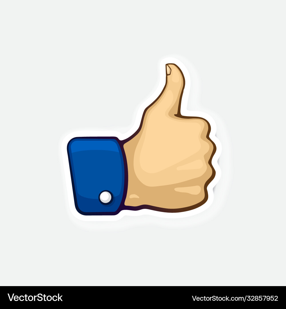 Sticker thumb up symbol like Royalty Free Vector Image