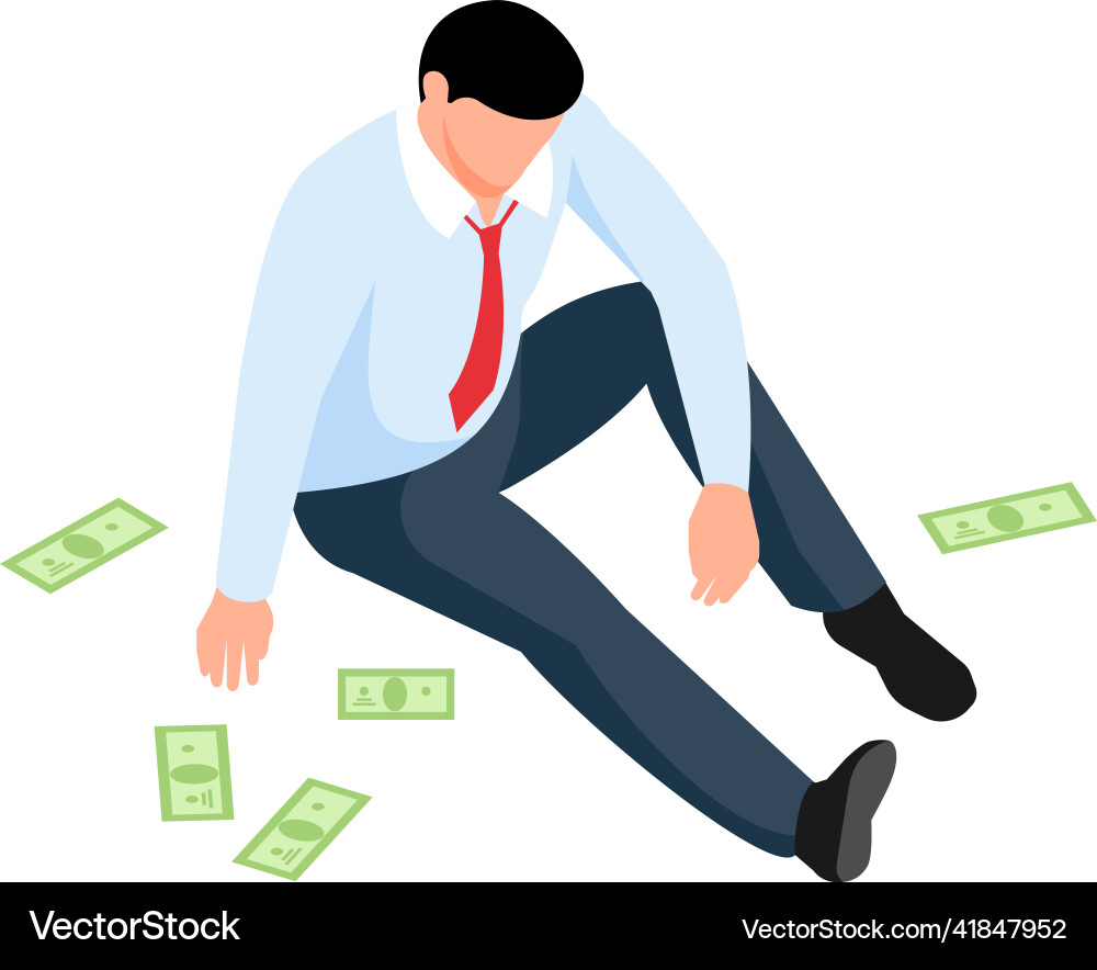 Trader lost money composition Royalty Free Vector Image