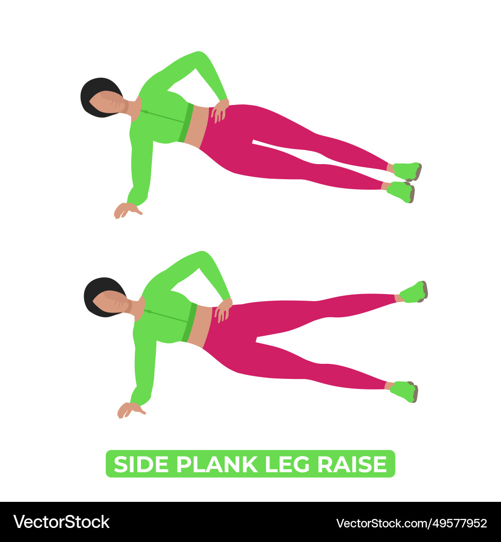 Woman doing side plank leg raise exercise for legs