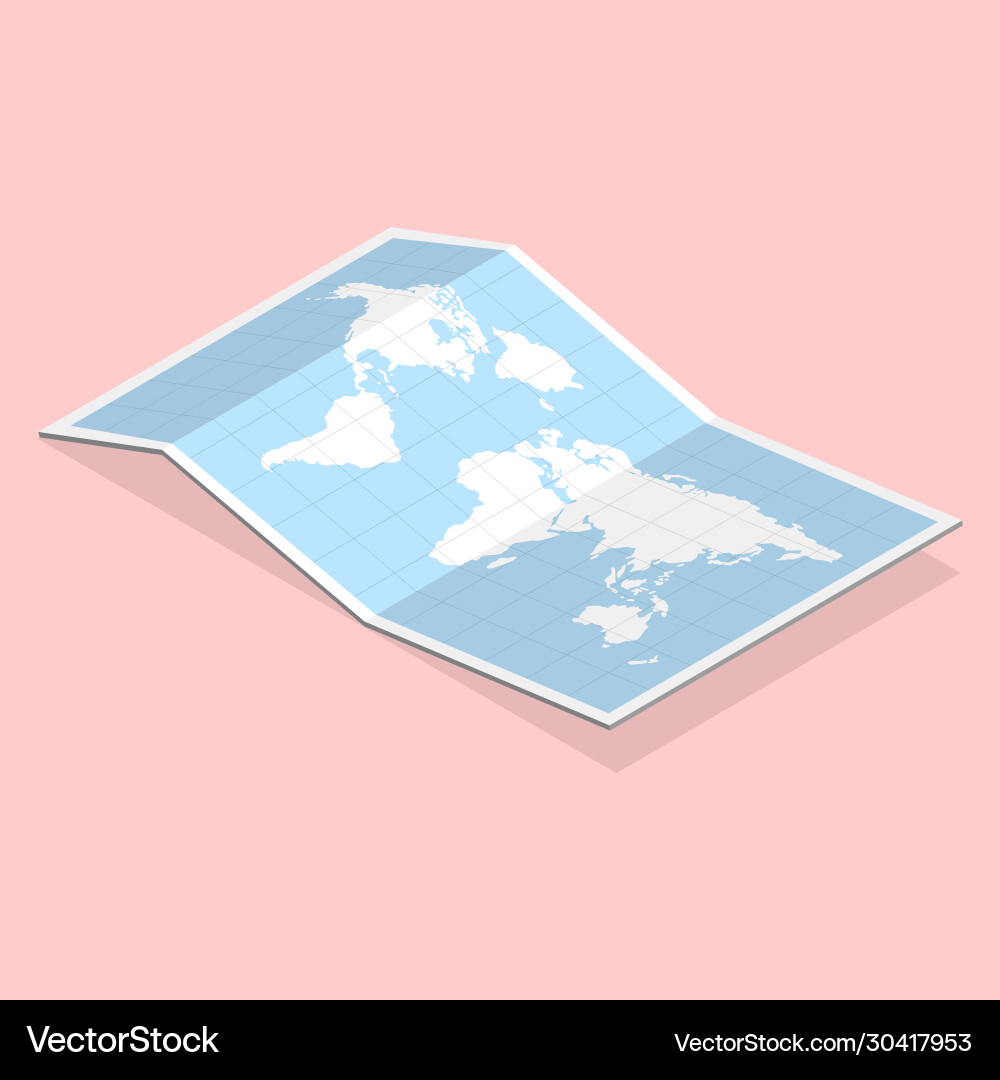 3d isometric flat concept paper map Royalty Free Vector