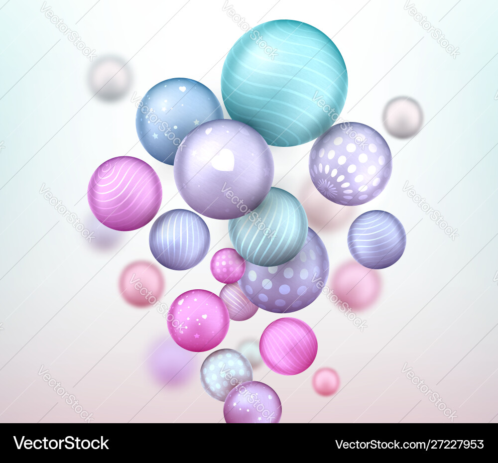 Abstract background with balls flying randomly Vector Image