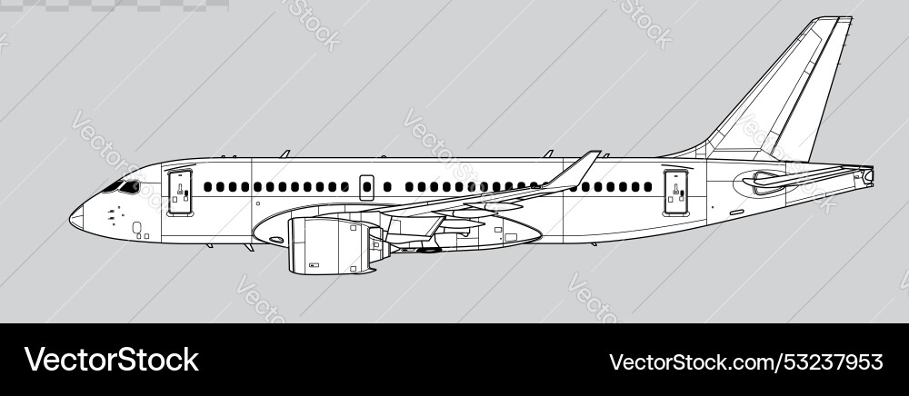 Airbus A220-100 Aircraft Royalty Free Vector Image