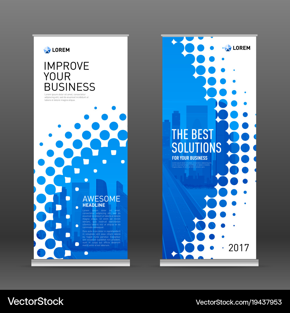 Construction roll up banner design template Vector Image