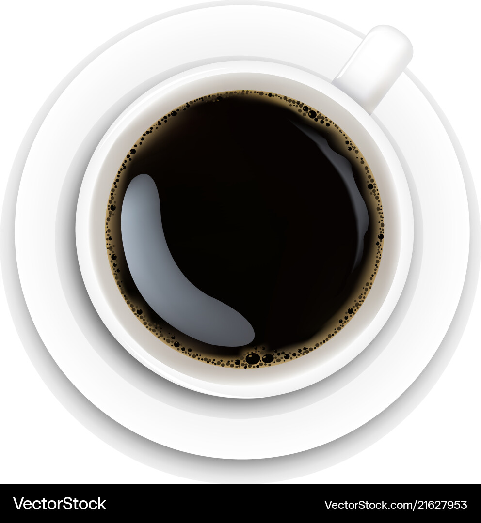 Cup with coffee and plate white background Vector Image