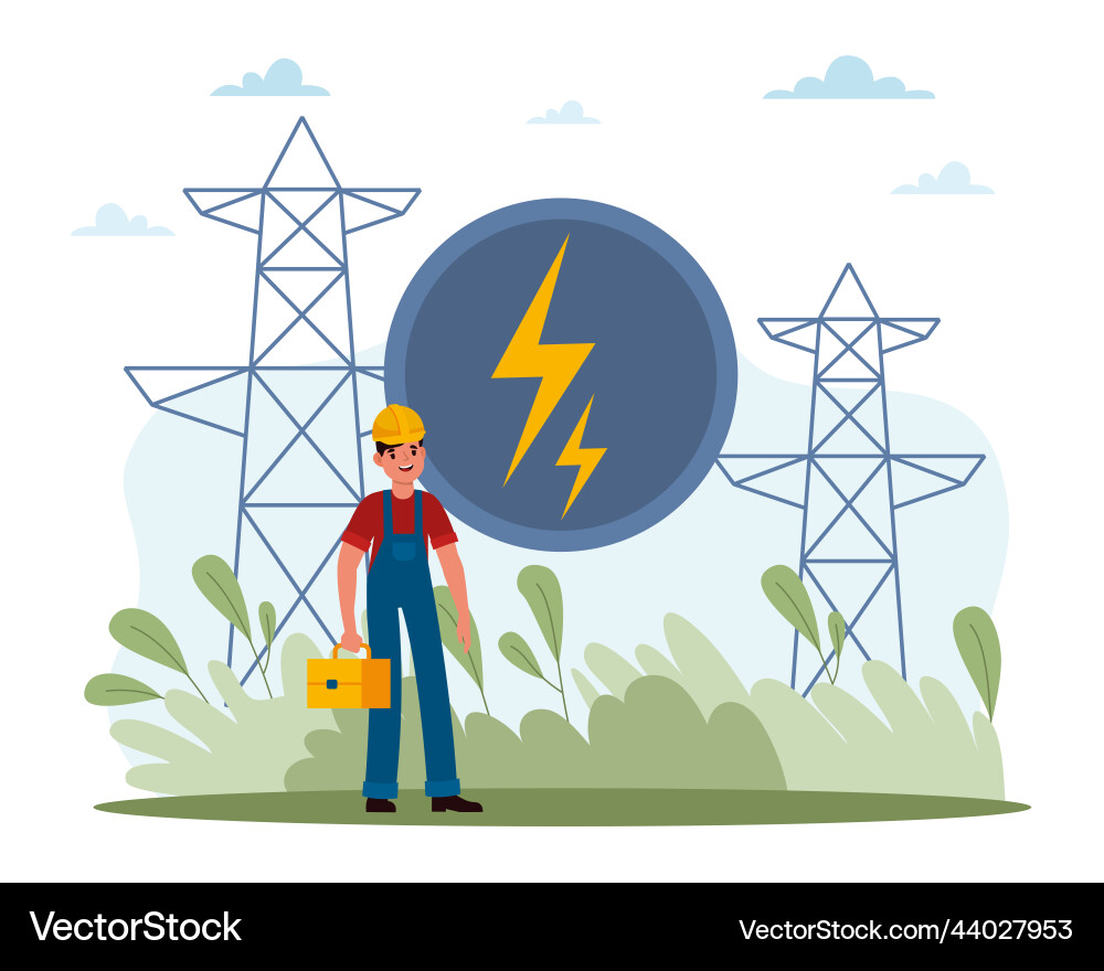 Electric power industry green infrastructure Vector Image