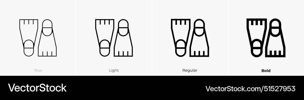 Flipper icon thin light regular and bold style Vector Image