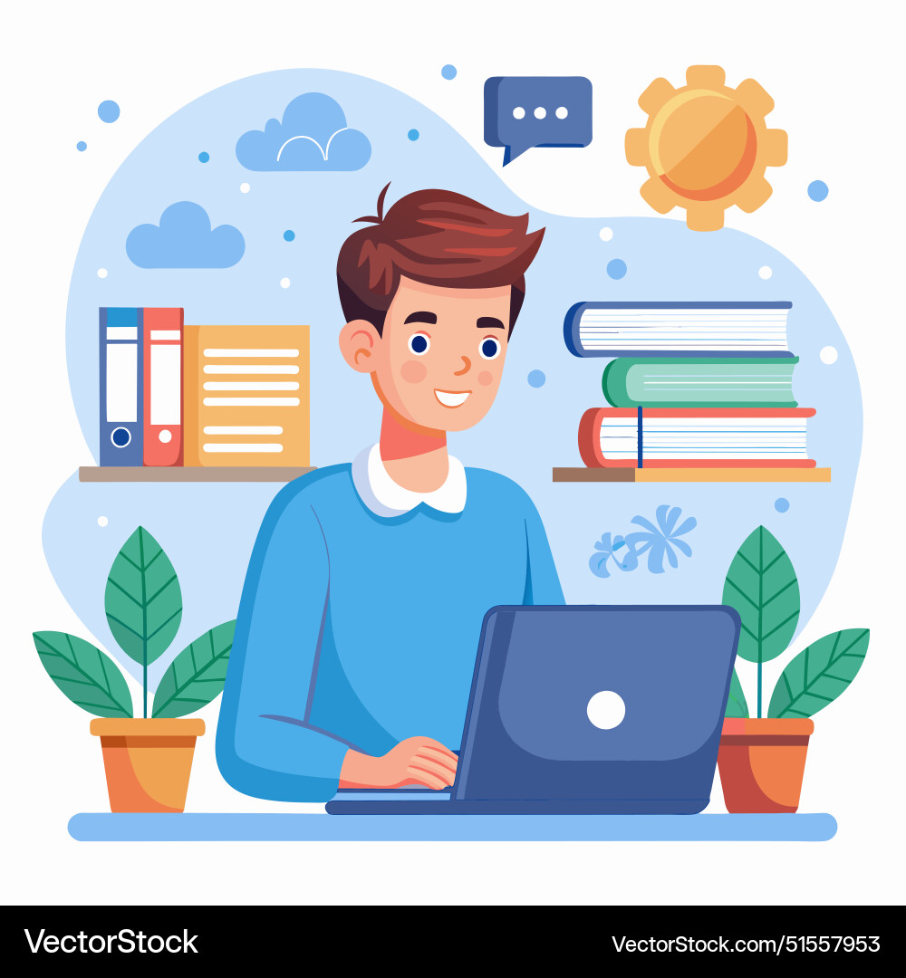 Study online course learning new skill from Vector Image