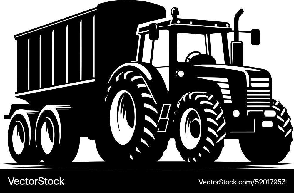 Tractor silhouette isolated on a white background Vector Image