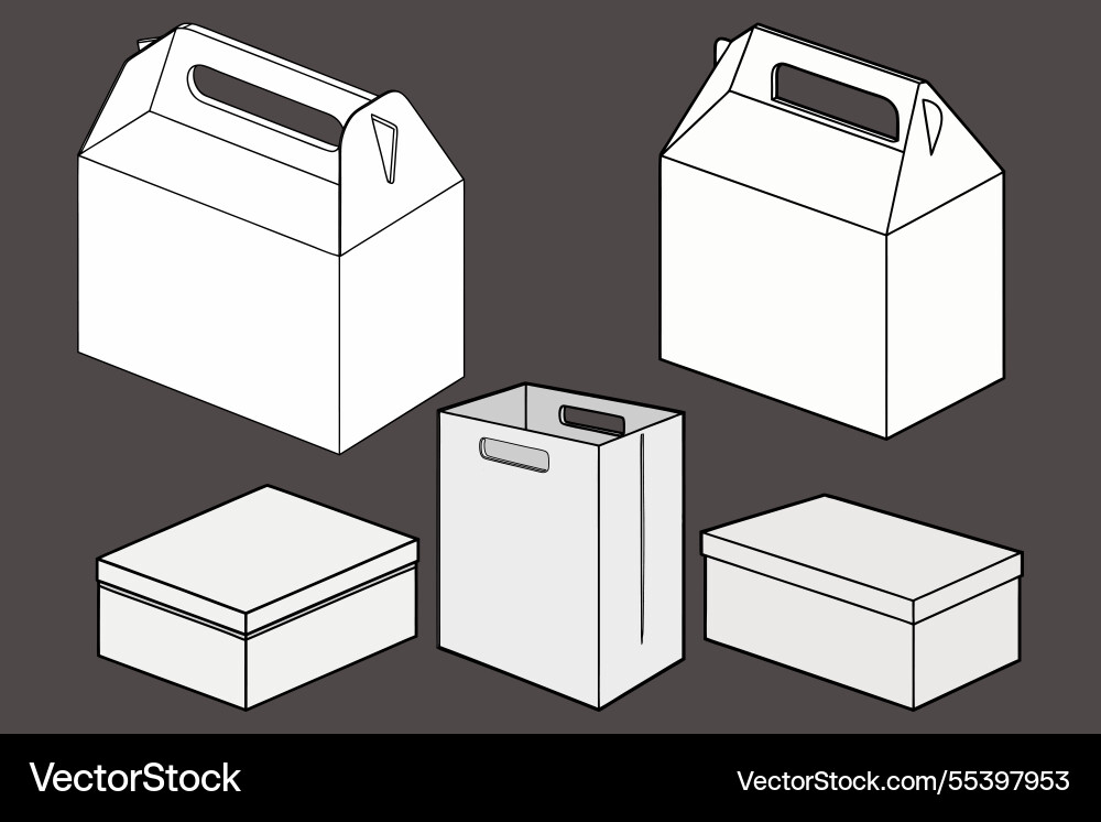 Various cardboard packaging Royalty Free Vector Image