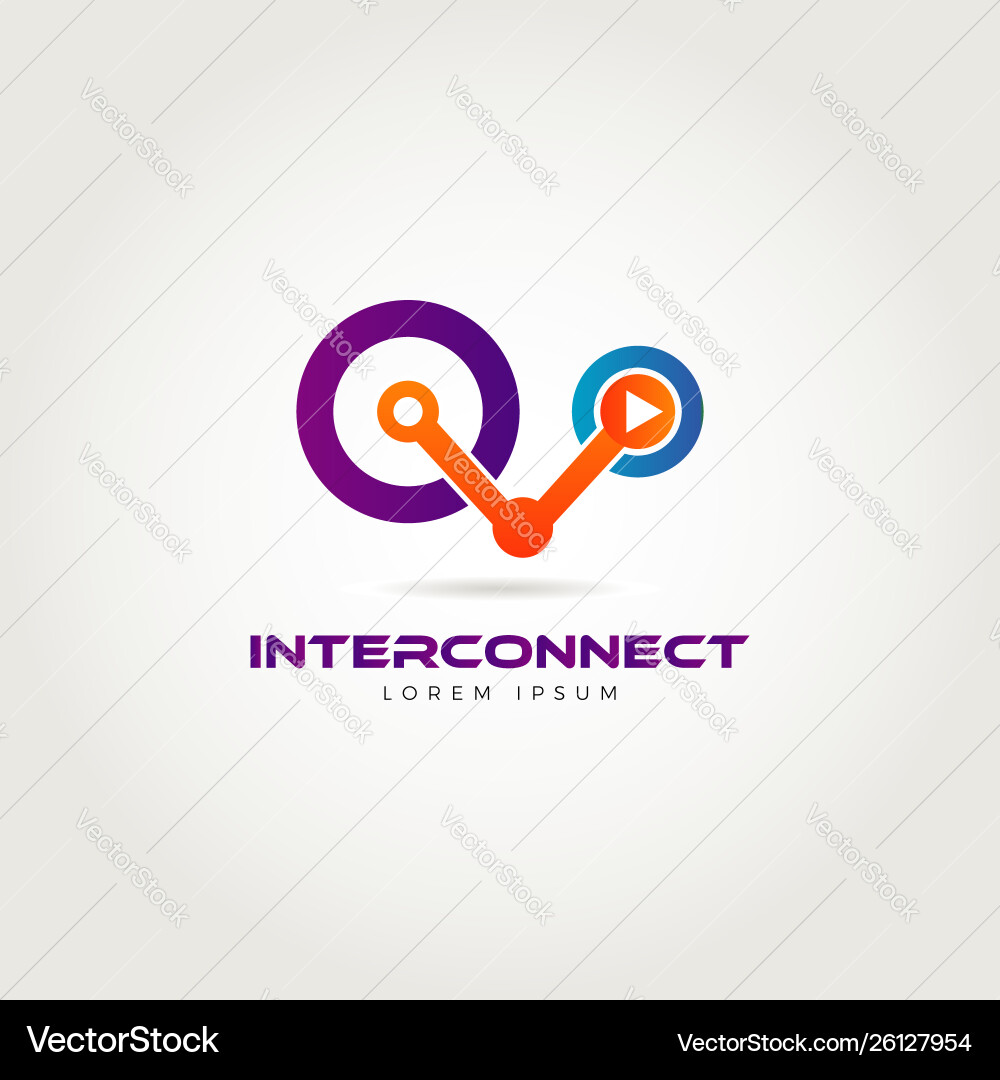 Abstract connect symbol logo icon Royalty Free Vector Image