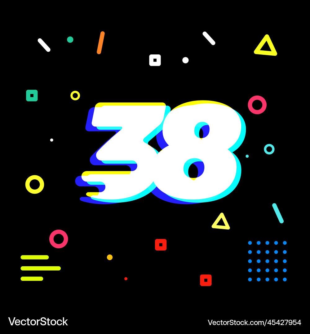 Abstract Speed Number 38 Icon Royalty Free Vector Image