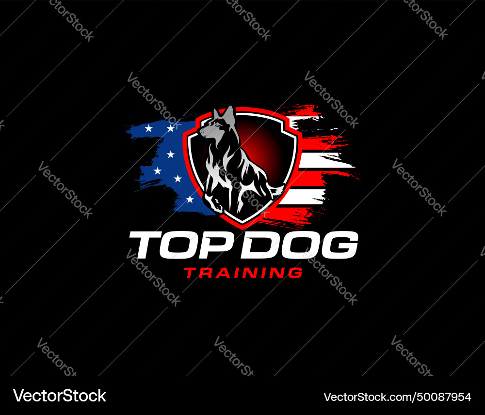 American Guard Dog Logo Royalty Free Vector Image