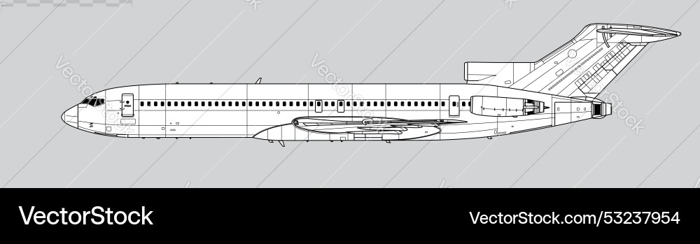 Boeing 727-200 Royalty Free Vector Image - VectorStock