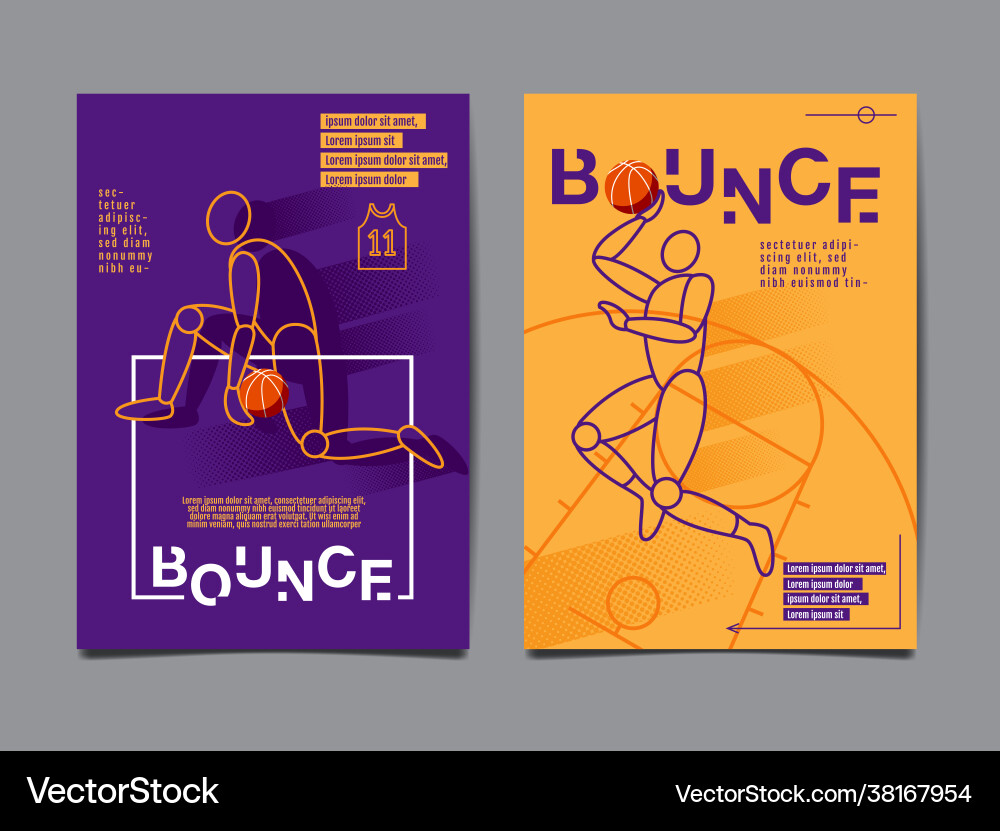 Kollektion Basketball Layout Design Sport Vektorbild