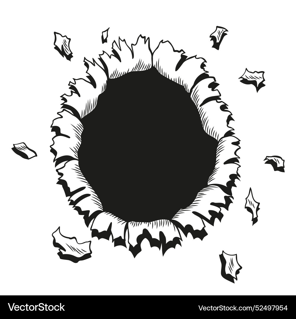 Comic book hole in coloring style paper is Vector Image