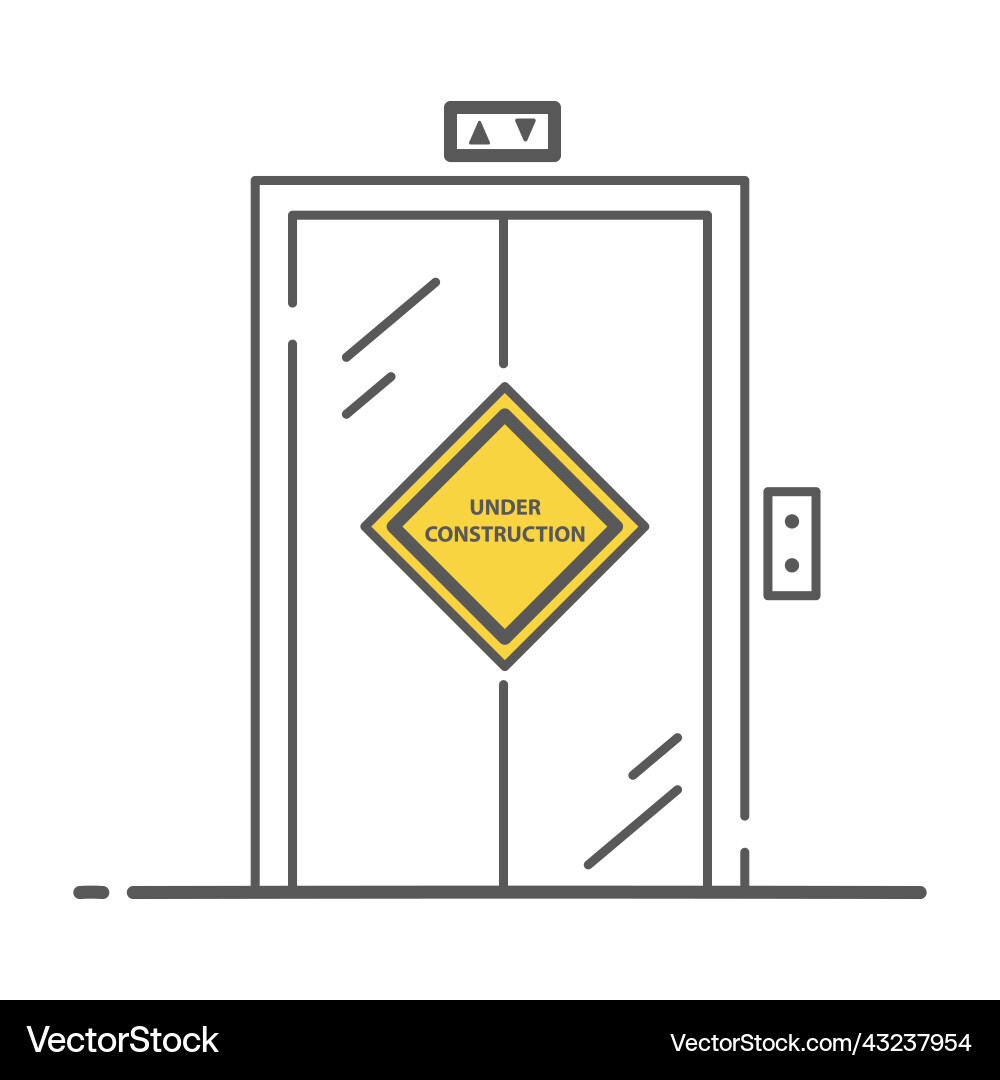 Elevator under constructionicon lift out of order Vector Image